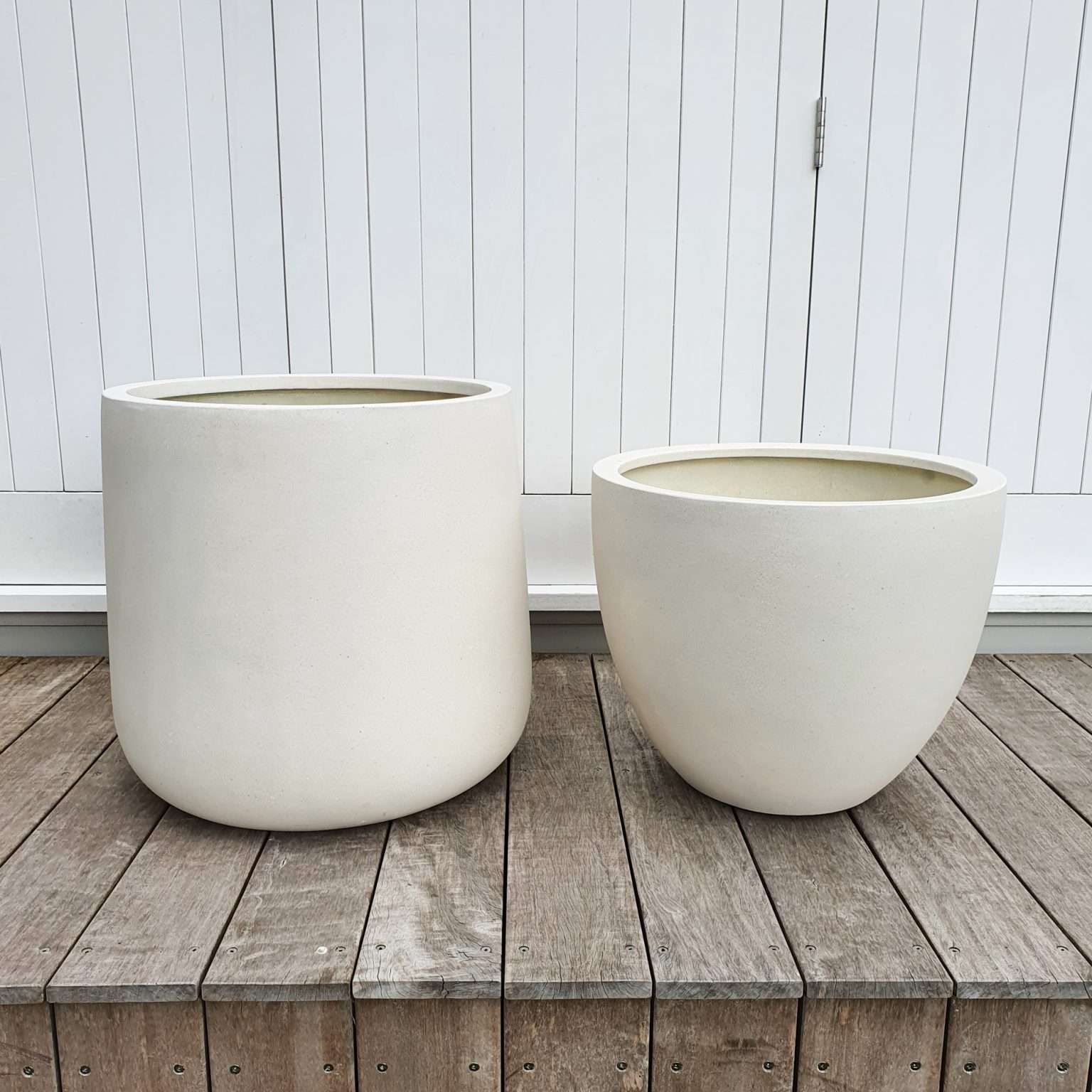 Warm White Bianca Cylinder Pot, 55cm - plantandpot.nz