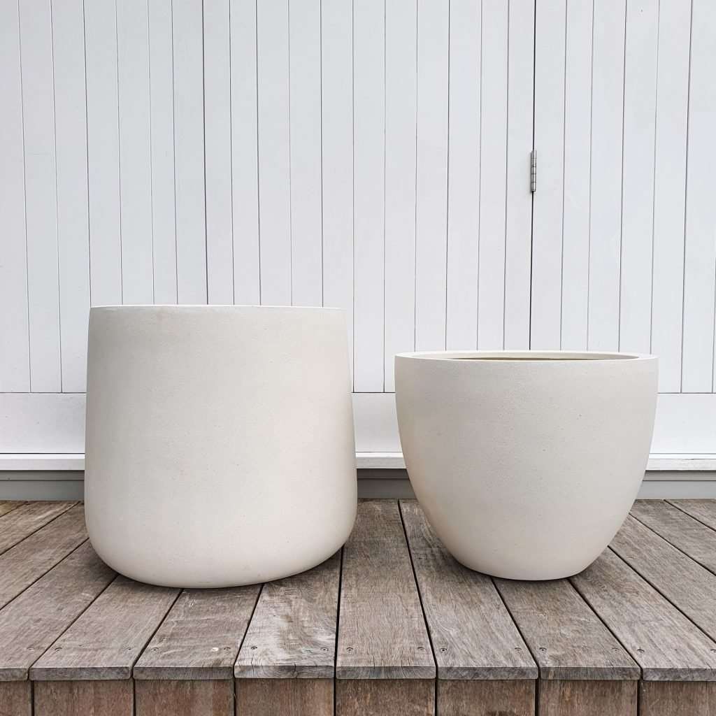 Warm White Bianca Cylinder Pot, 55cm - plantandpot.nz