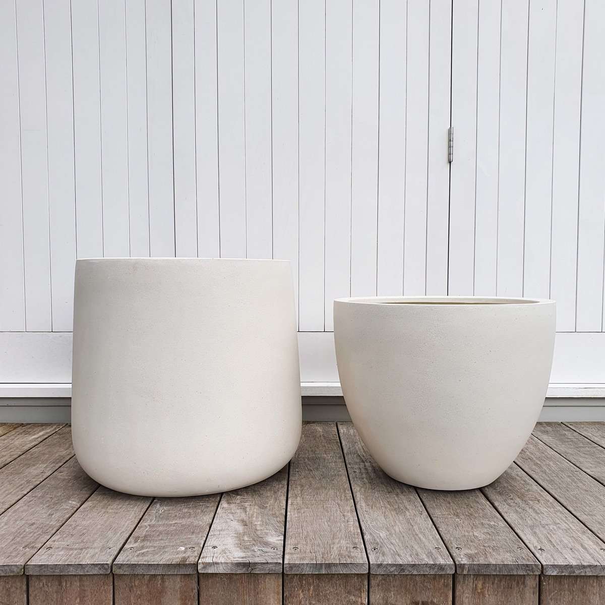 Warm White Bianca Cylinder Pot, 55cm - plantandpot.nz